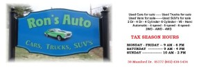 RON'S AUTO – Used Car Sales